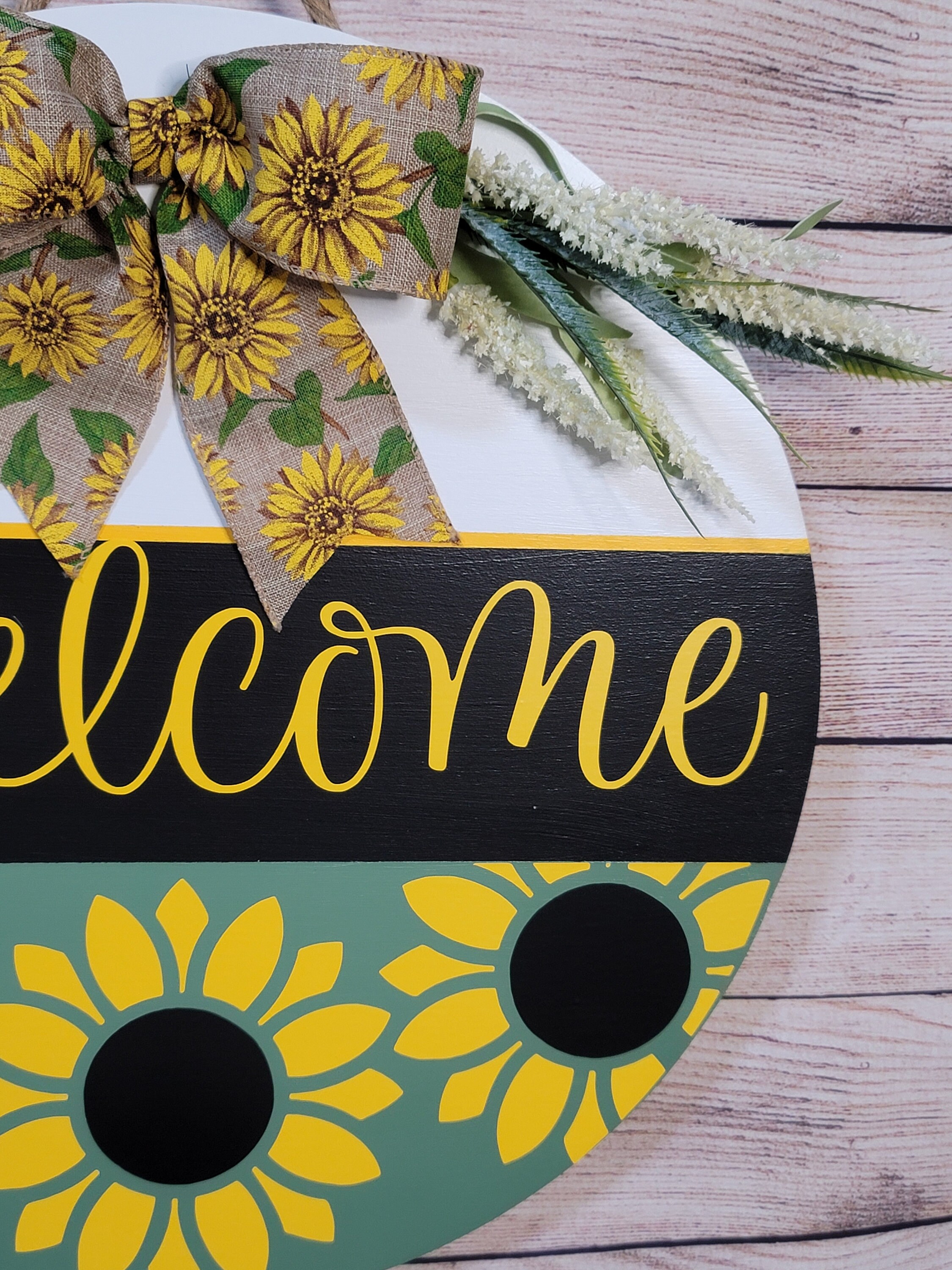 Sunflower Fall Welcome Door Hanger - Etsy