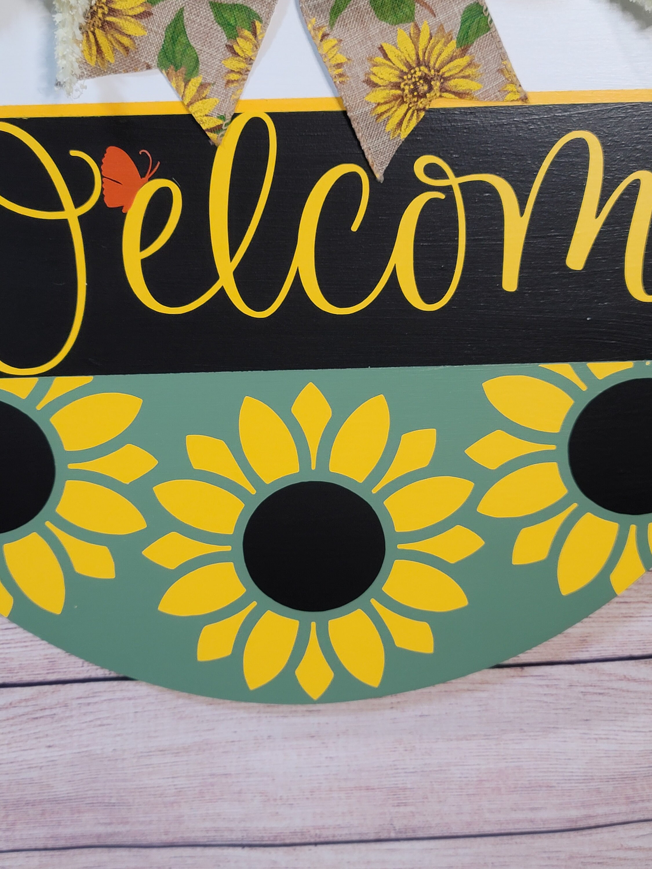Sunflower Fall Welcome Door Hanger - Etsy