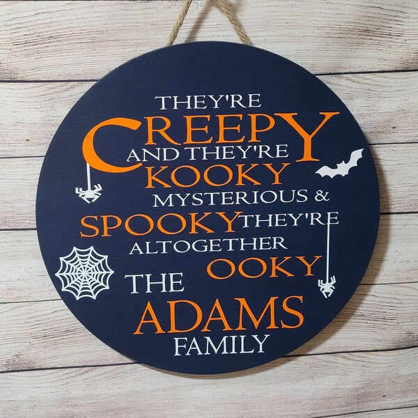 The Addams Family Door Hanger - Etsy