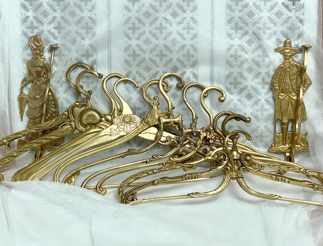 Vintage Brass Clothes Hangers for Bridal Weddings, Antique Wardrobe ...