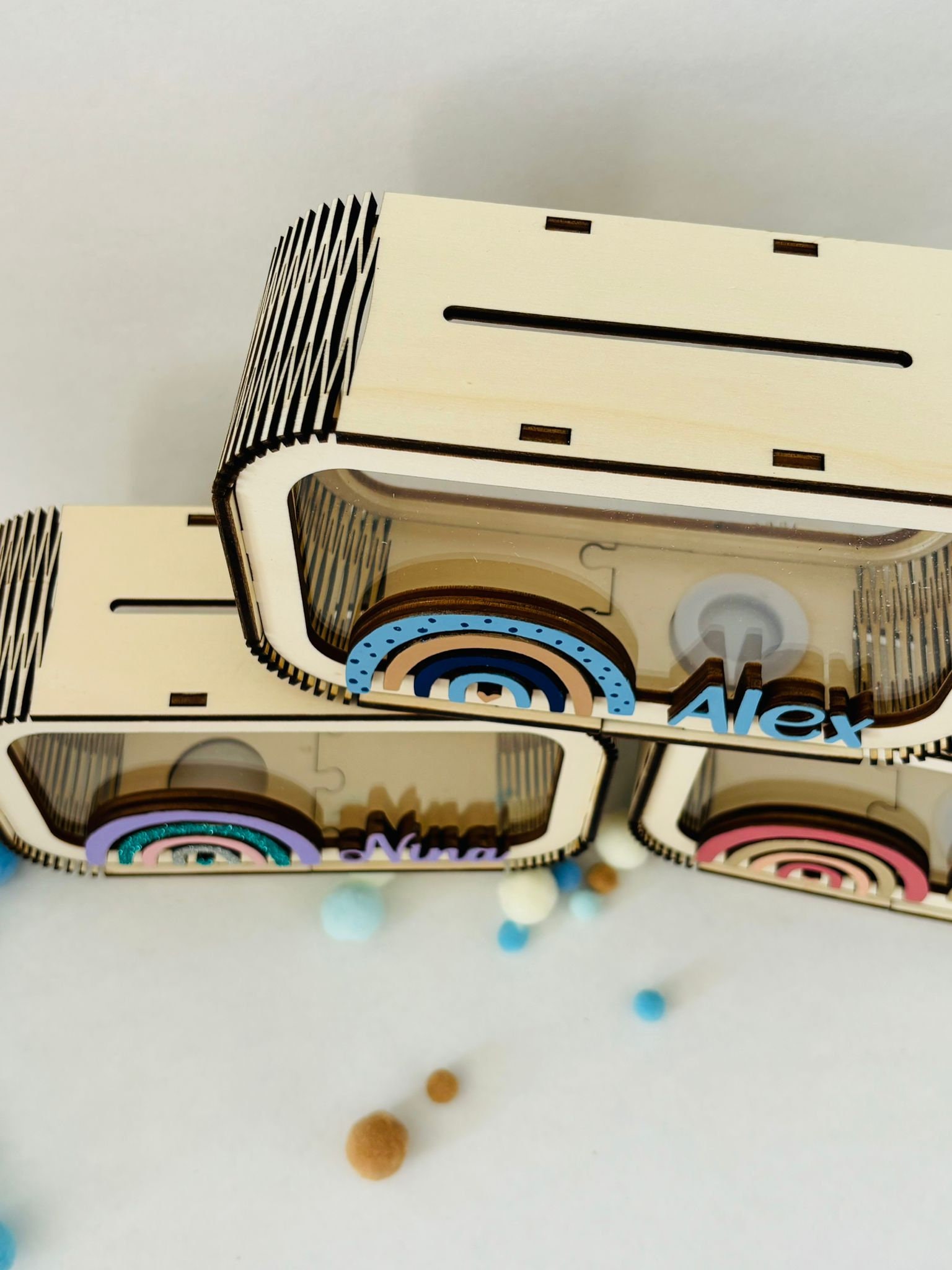 Rainbow Money Box Personalized With Name in Desired Colors, Money Box ...