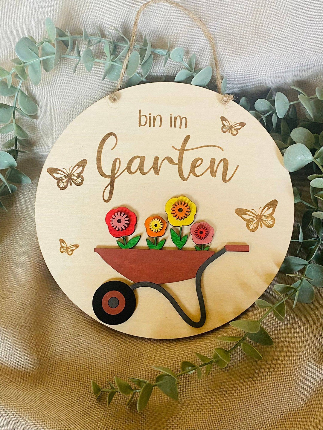 Are / Am in the Garden Sign, Door Sign in Desired Color, Garden Fence ...
