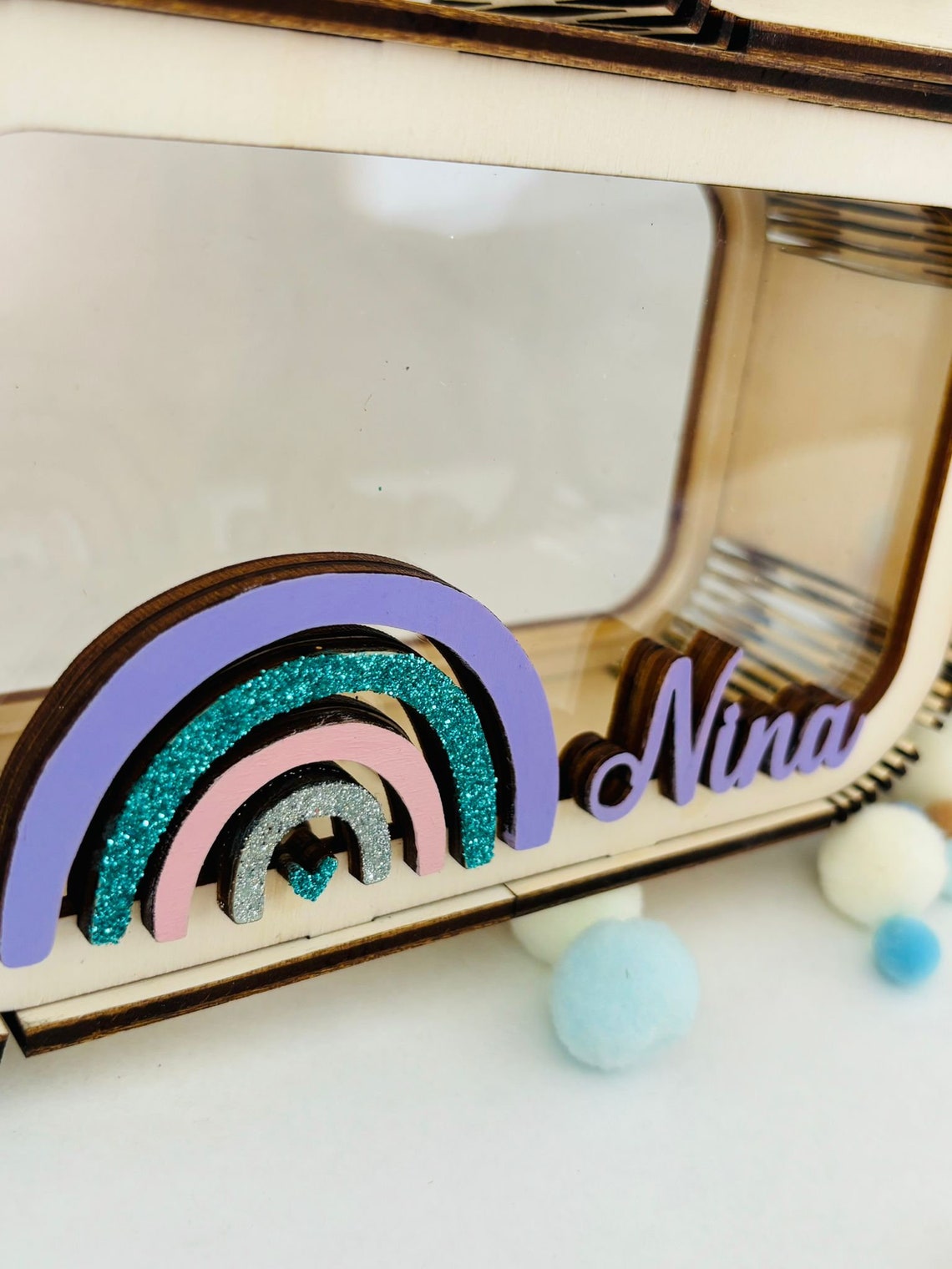 Rainbow Money Box Personalized With Name in Desired Colors, Money Box ...