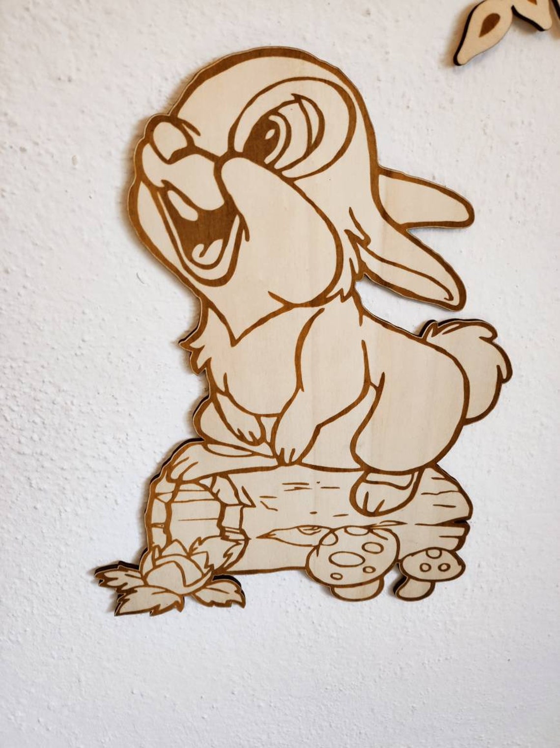 Bambi Rabbit Branch Boho Style Wooden Decoration for the Nursery Baby ...