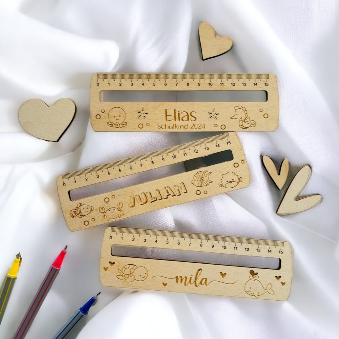 Personalized Reading Aid, Ruler for Children With Sea Motifs, Fish ...