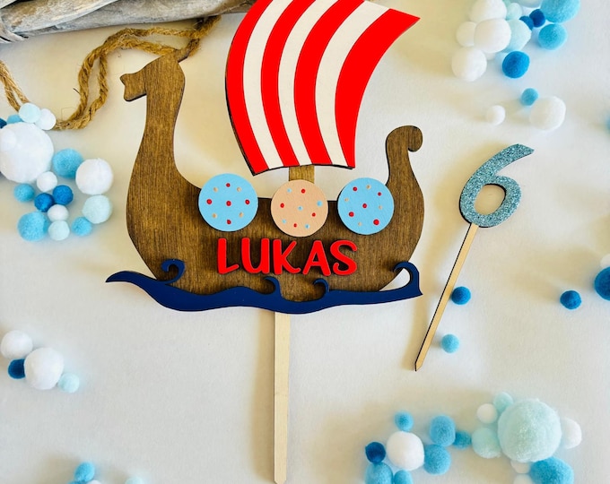 Personalized Viking Cake Topper With Birthday Number, Made in Your ...
