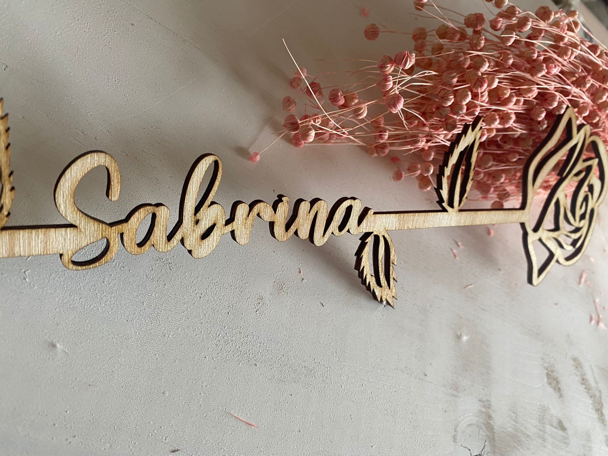 Personalized Wood Rose With Name, Real Wood, Valentine's Day, Mother's ...