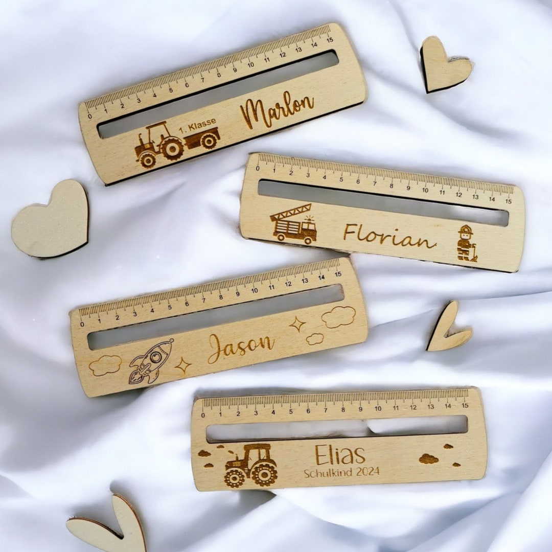 Personalized Reading Aid, Ruler for Children With Tractor, Fire Engine ...