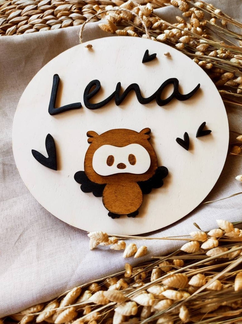 Personalized Name Tag, Door Sign, Wooden Sign Kids Baby, Gift Birth ...