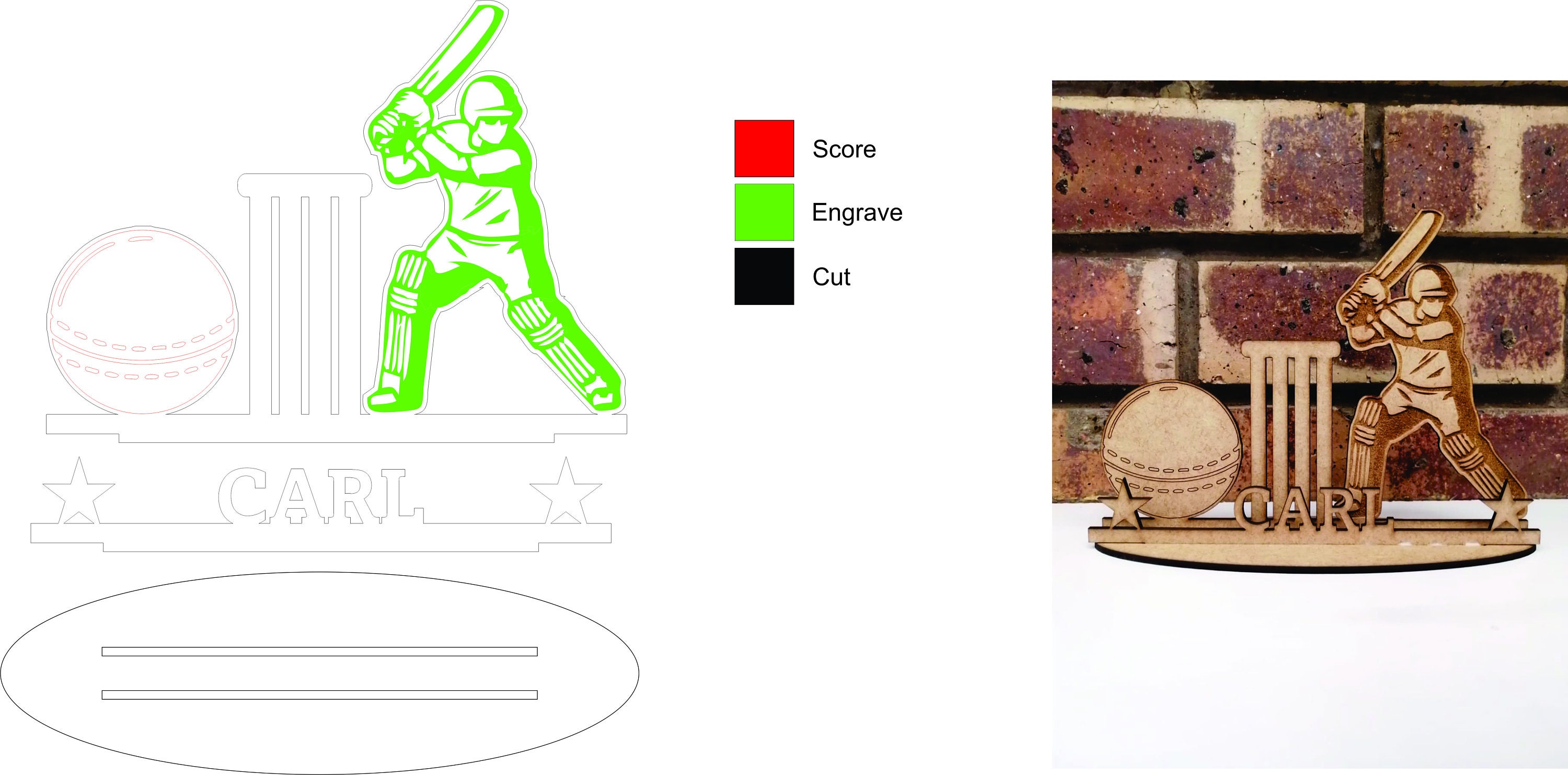 Cricket Trophy Design - Etsy