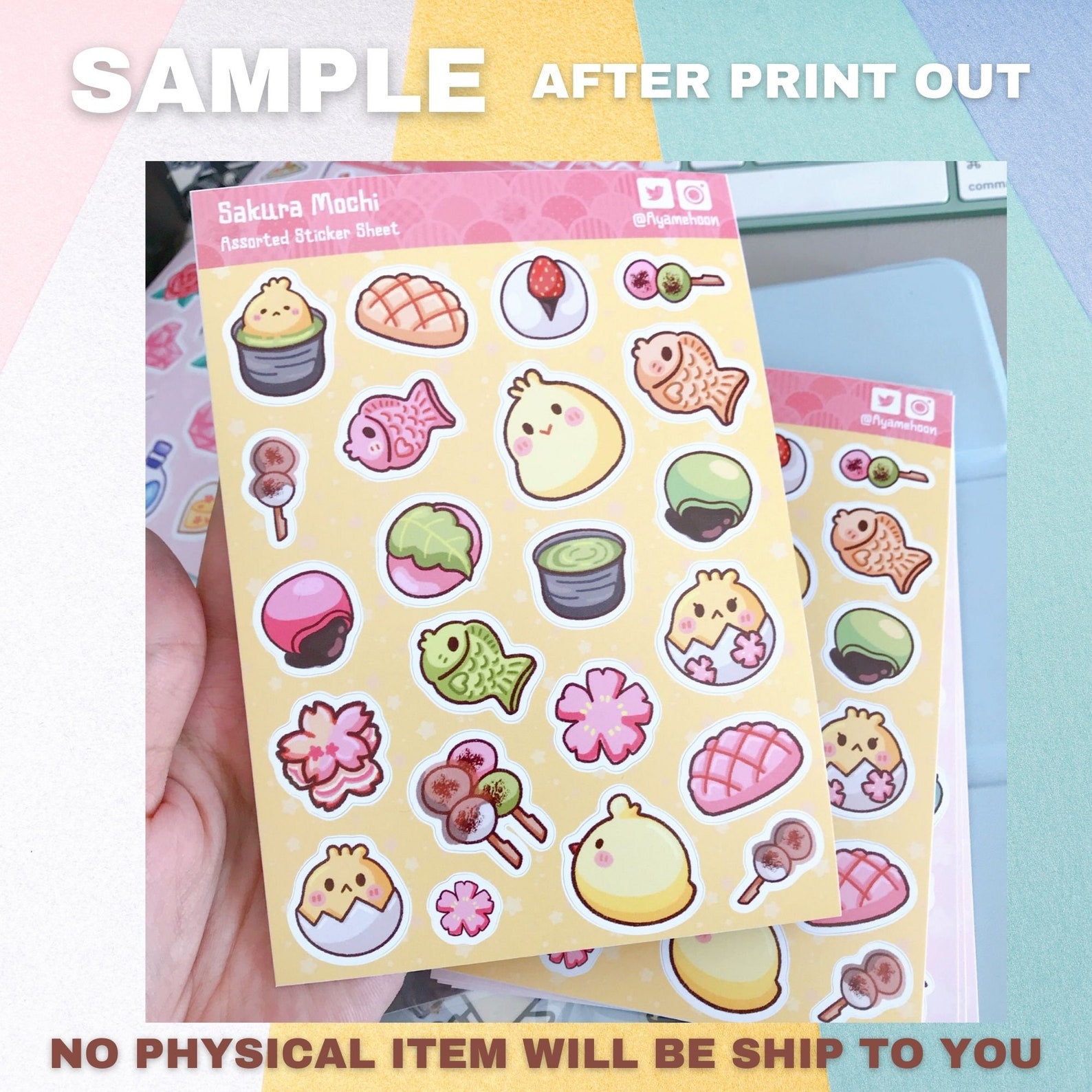 Sakura Sticker Sheet | Digital Stickers | Printable Sticker Sheet ...