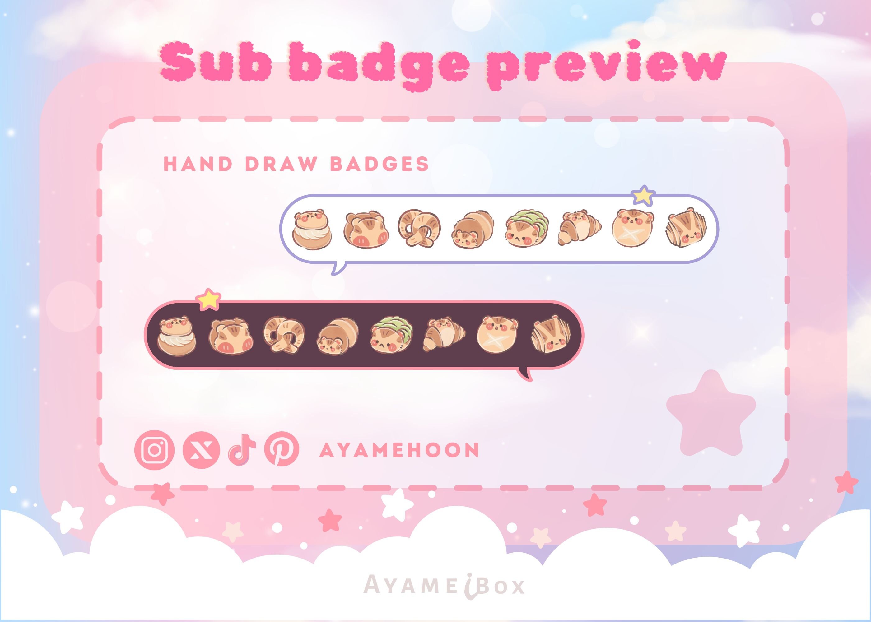 Bakery Twitch Sub Badges Discord Roles Bit Badges for Youtube ...
