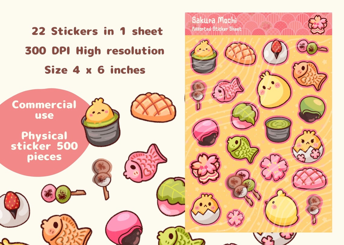 Sakura Sticker Sheet | Digital Stickers | Printable Sticker Sheet ...