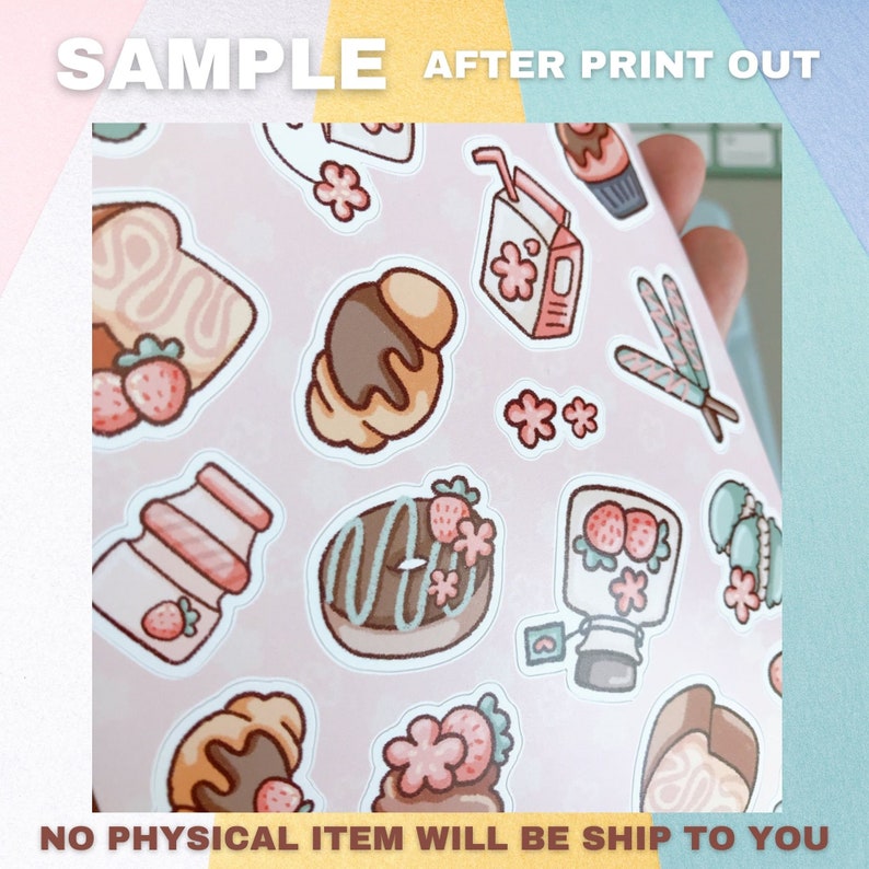 Strawberry Sticker Sheet | Digital Stickers | Printable Sticker Sheet ...