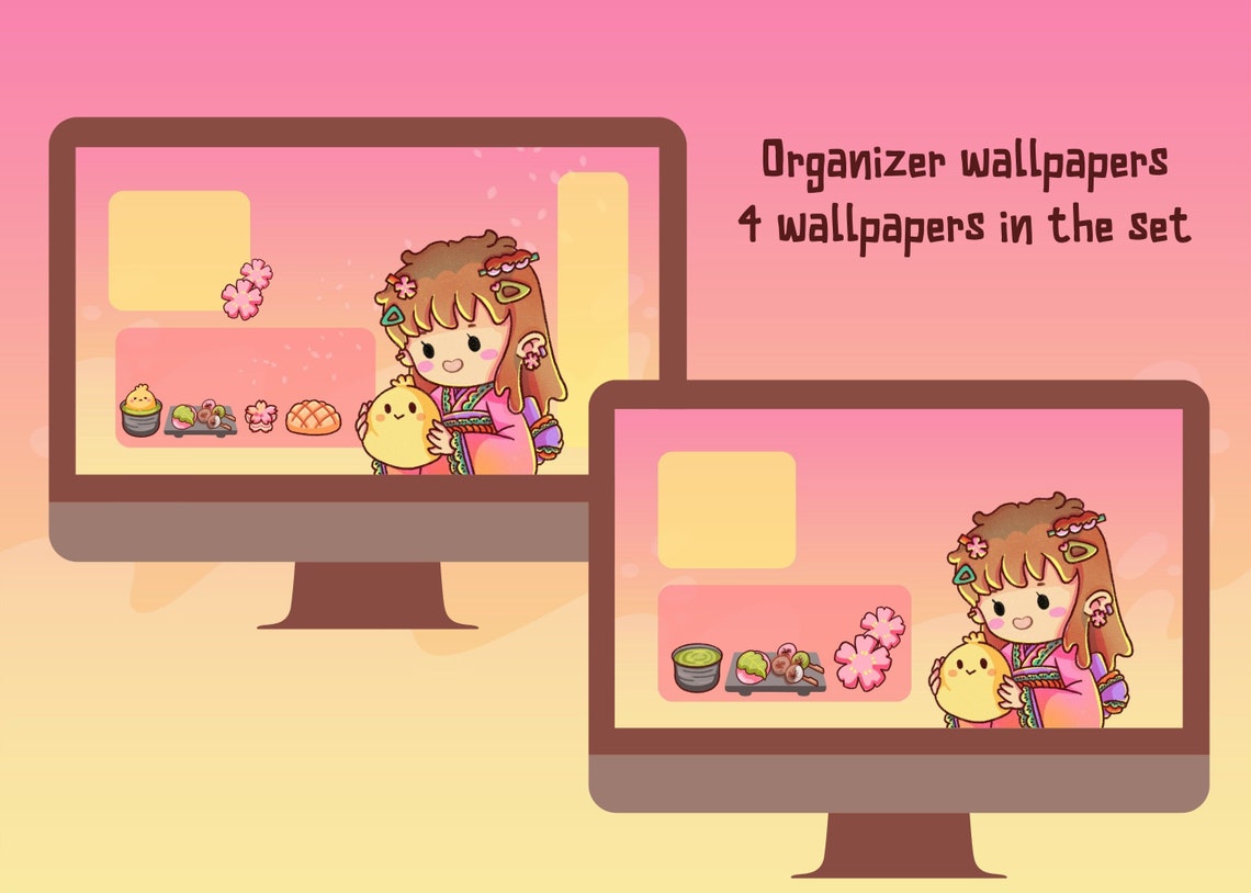 Sakura Theme Desktop Wallpaper Desktop Organizer With Matching Folders ...