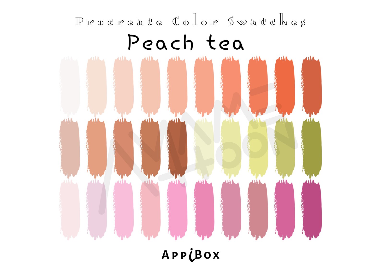 Procreate Color Swatches Peach Color Palette Design And Etsy