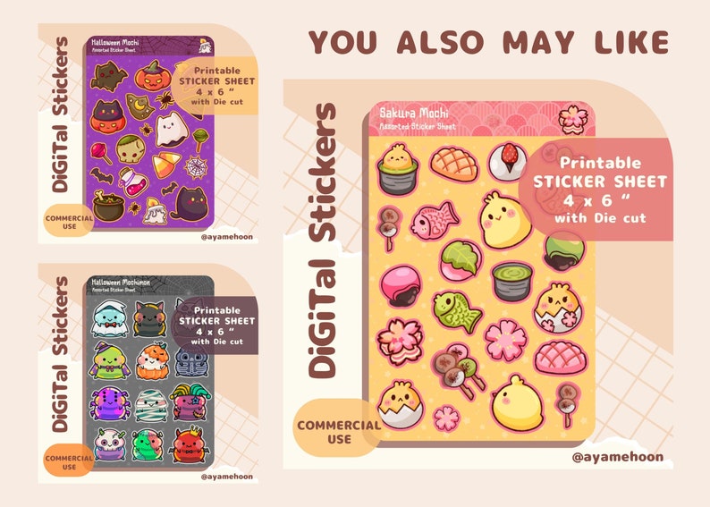 Strawberry Sticker Sheet | Digital Stickers | Printable Sticker Sheet ...