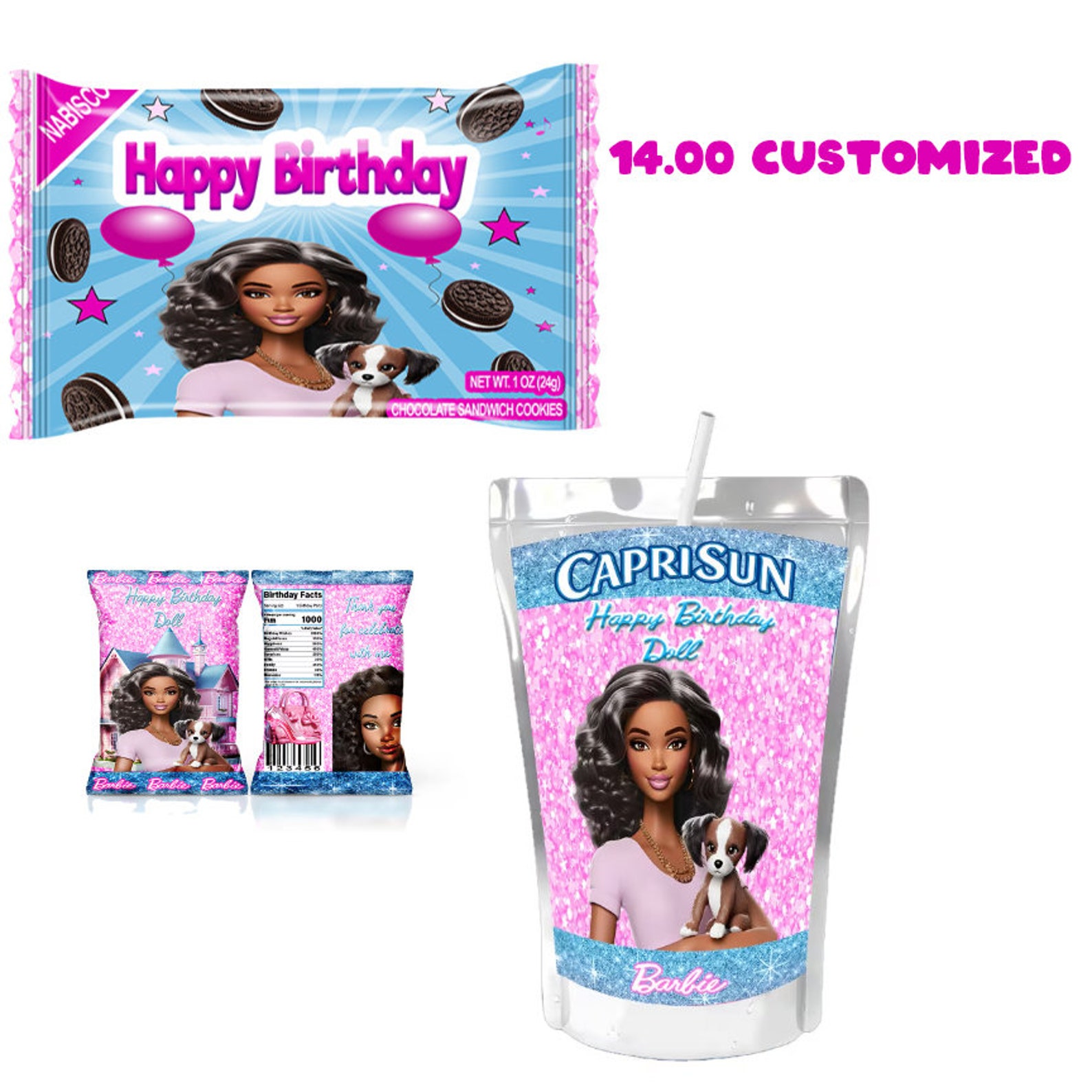 Inspired Afro American Barbie Party Wrappers Customized - Etsy