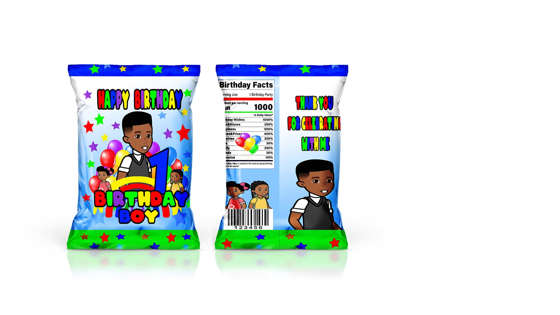 Gracie's Corner Boy Colorful Chip Bag - Etsy