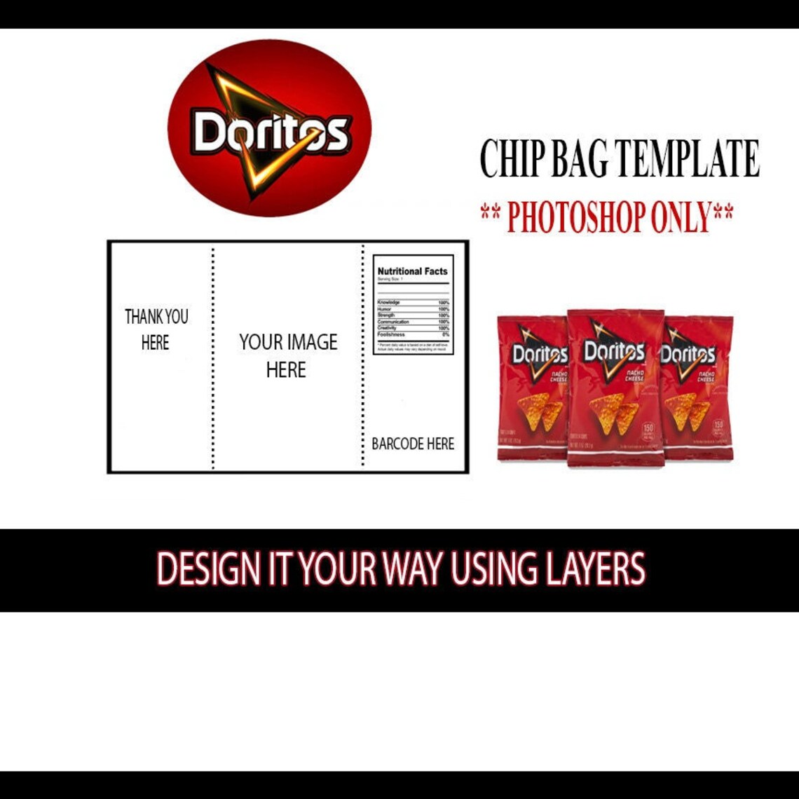 Chip Bag Template - Etsy