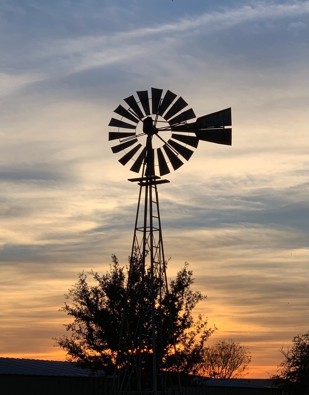Texas Windmill at Sunset - Etsy