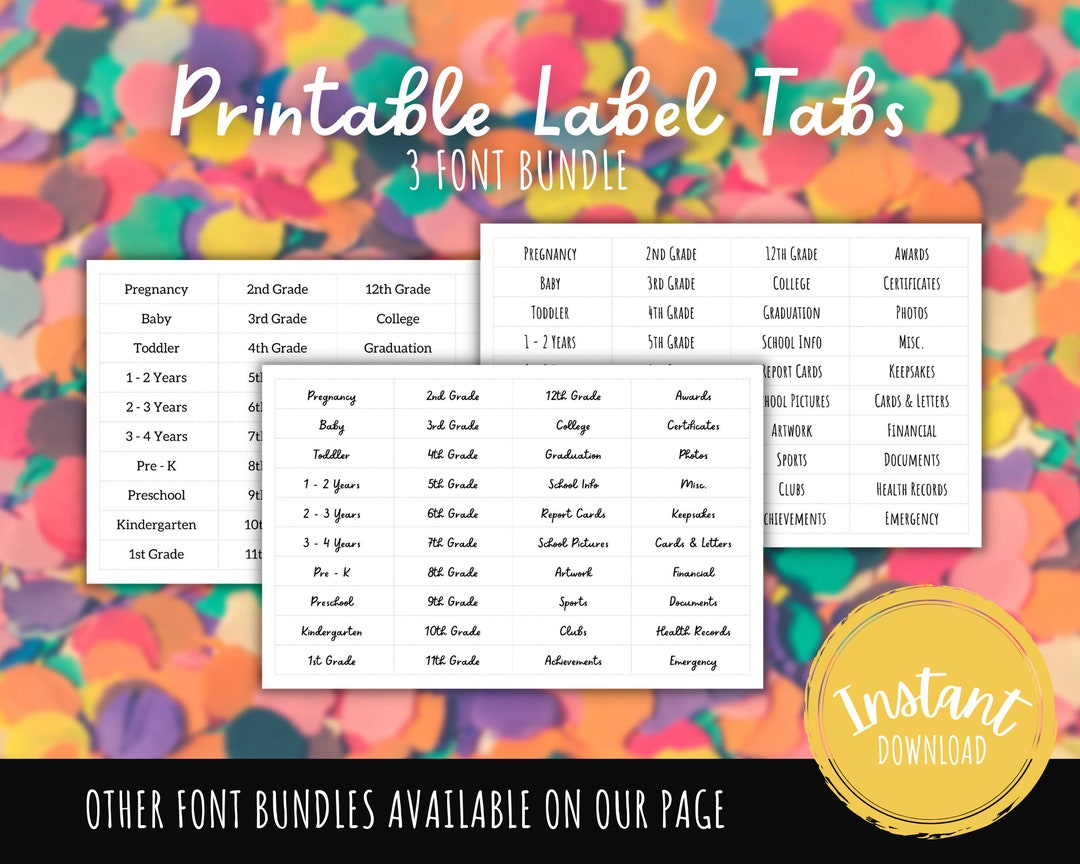 Milestone Tote Labels - INSTANT DOWNLOAD - Etsy