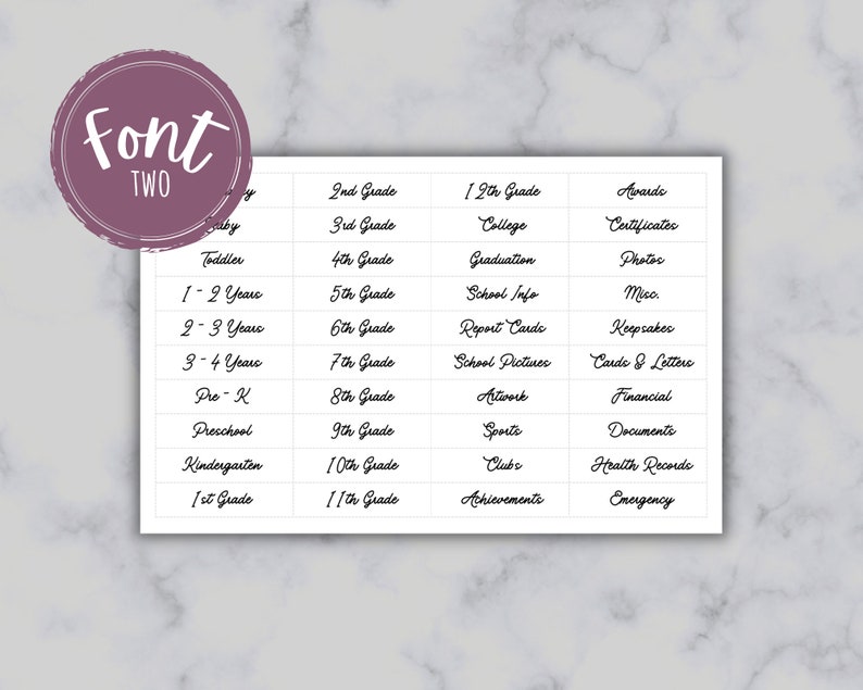 Milestone Tote Labels - INSTANT DOWNLOAD - Etsy