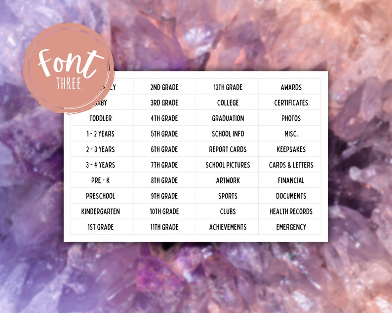 Milestone Tote Labels - INSTANT DOWNLOAD - Etsy