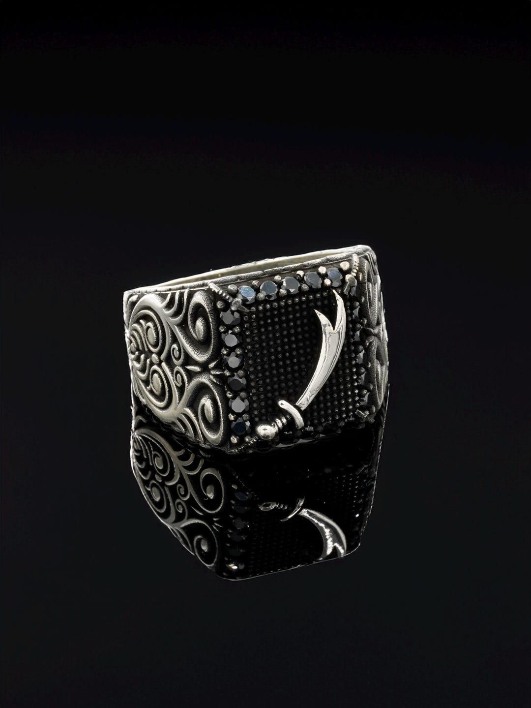 Sterling Silver Zulfiqar Ring, Handmade Zulfikar Sword Ring, Luxury ...