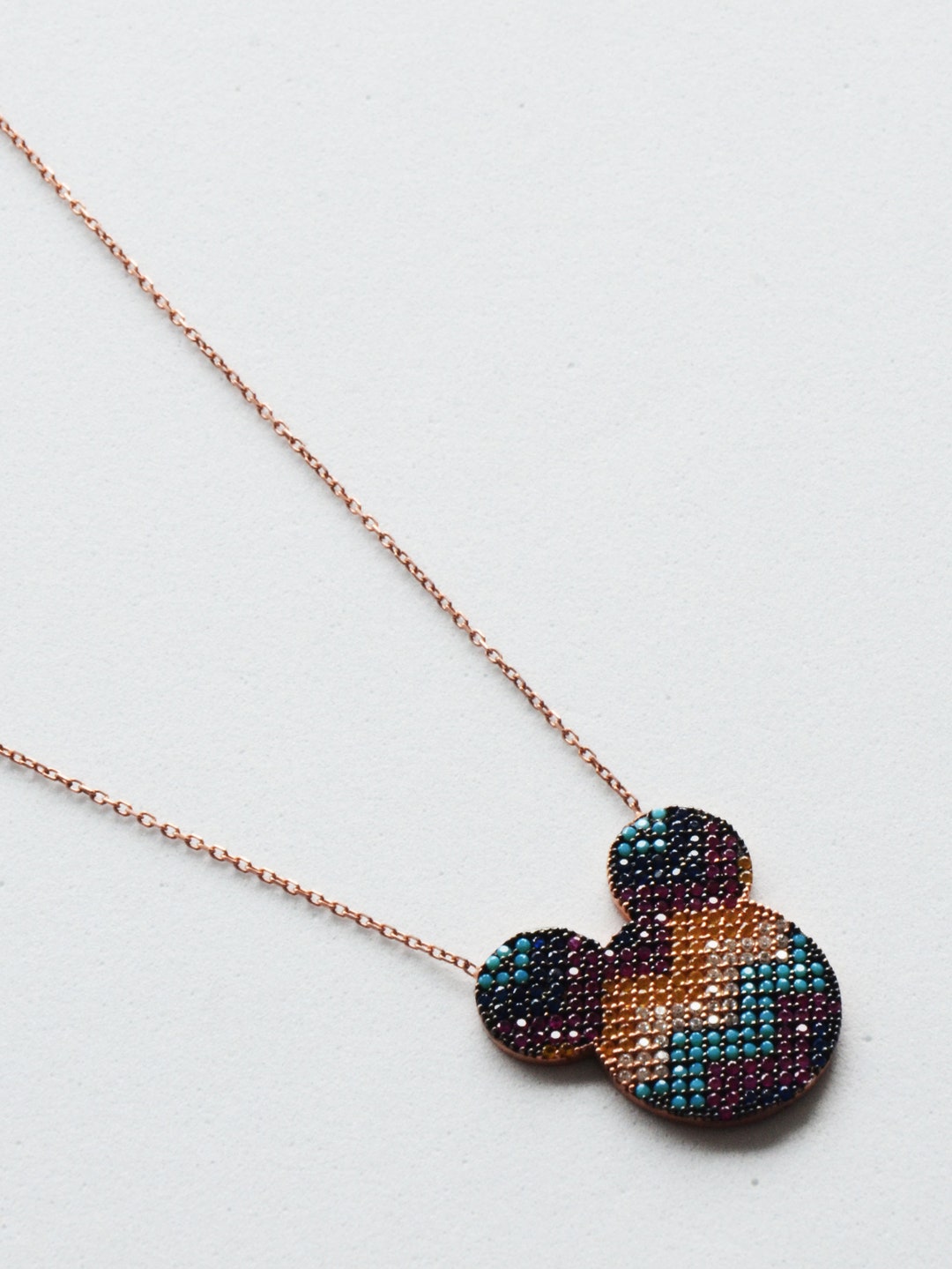 Luxury Mickey Mouse Necklace for Women, Sterling Silver Cute Disney ...