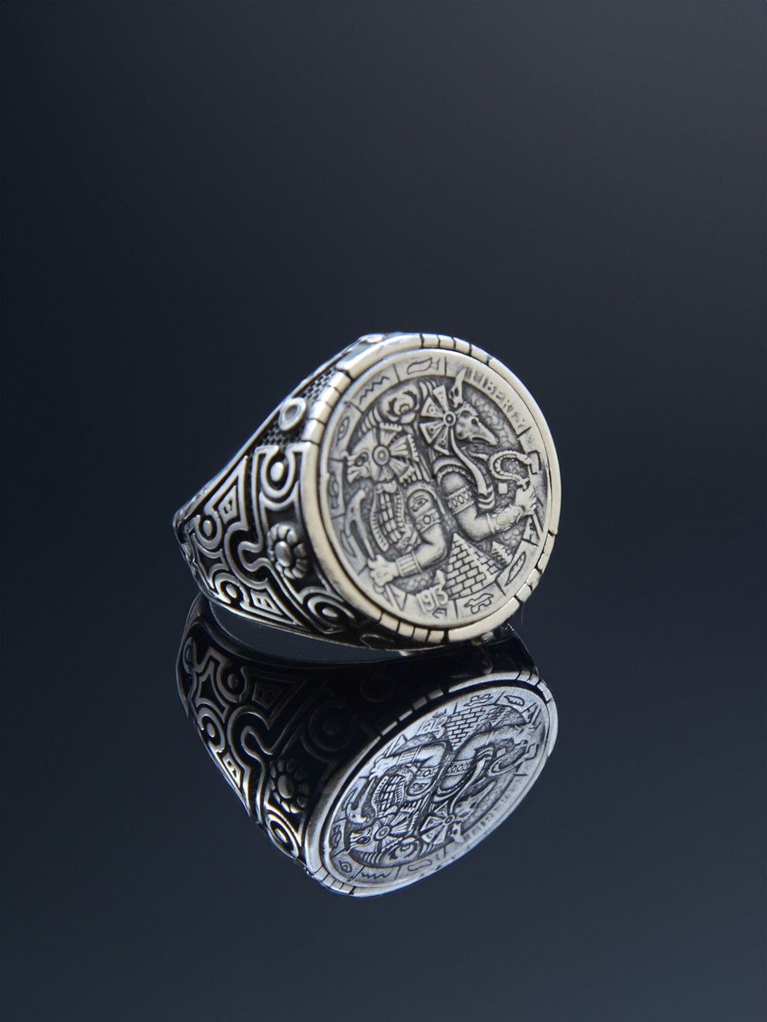 Egyptian God Sterling Silver Men Jewelry Ancient Egypt Signet - Etsy