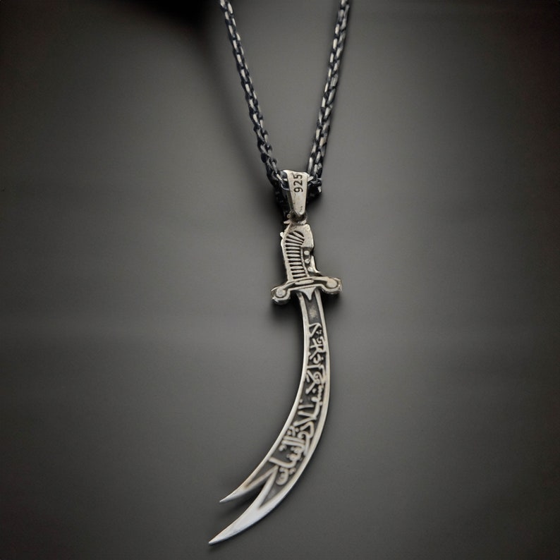 Luxury Handmade Zulfikar Imam Ali Sword Necklace, Islamic Jewelry ...