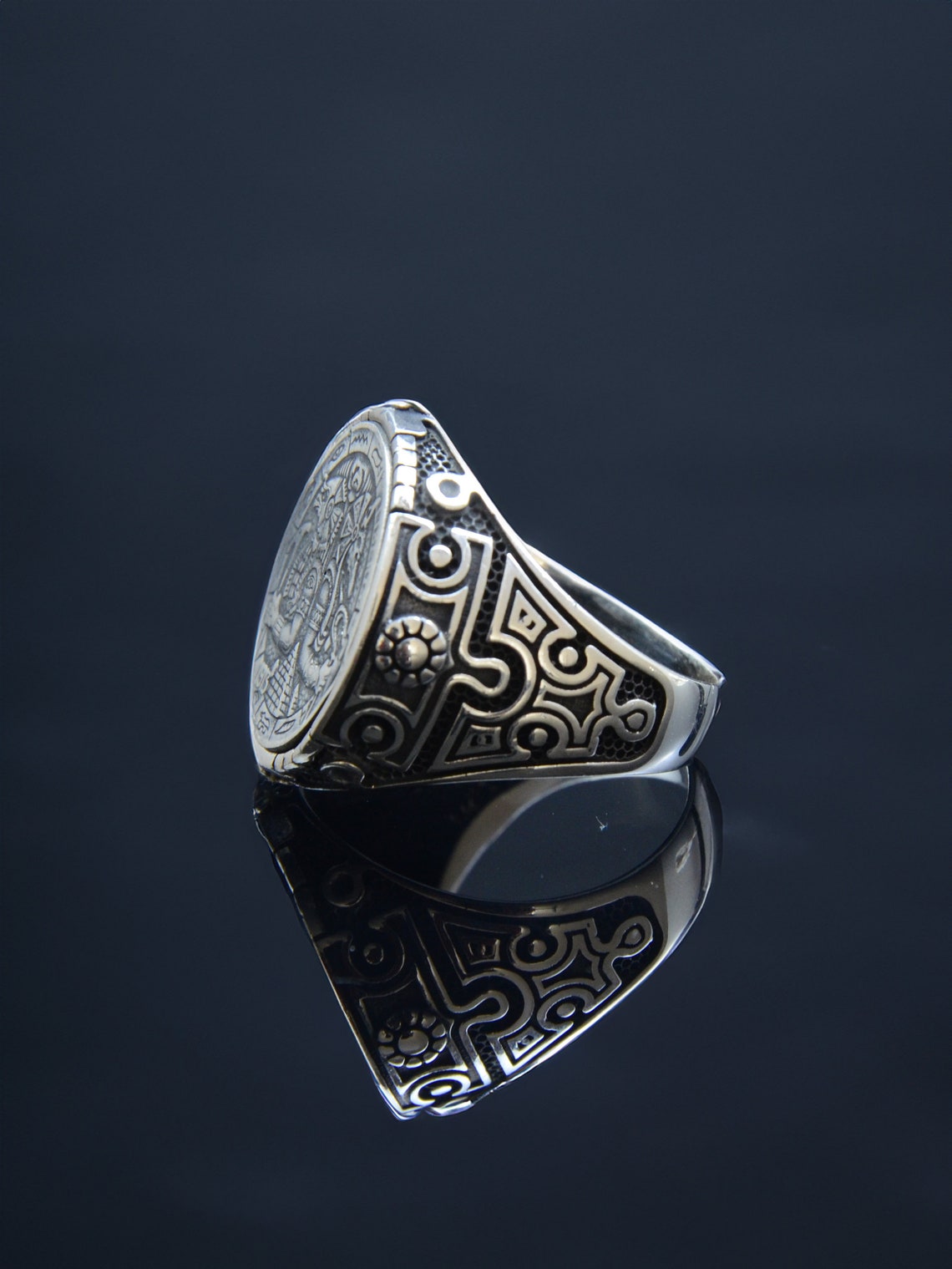 Egyptian God Sterling Silver Men Jewelry Ancient Egypt Signet - Etsy