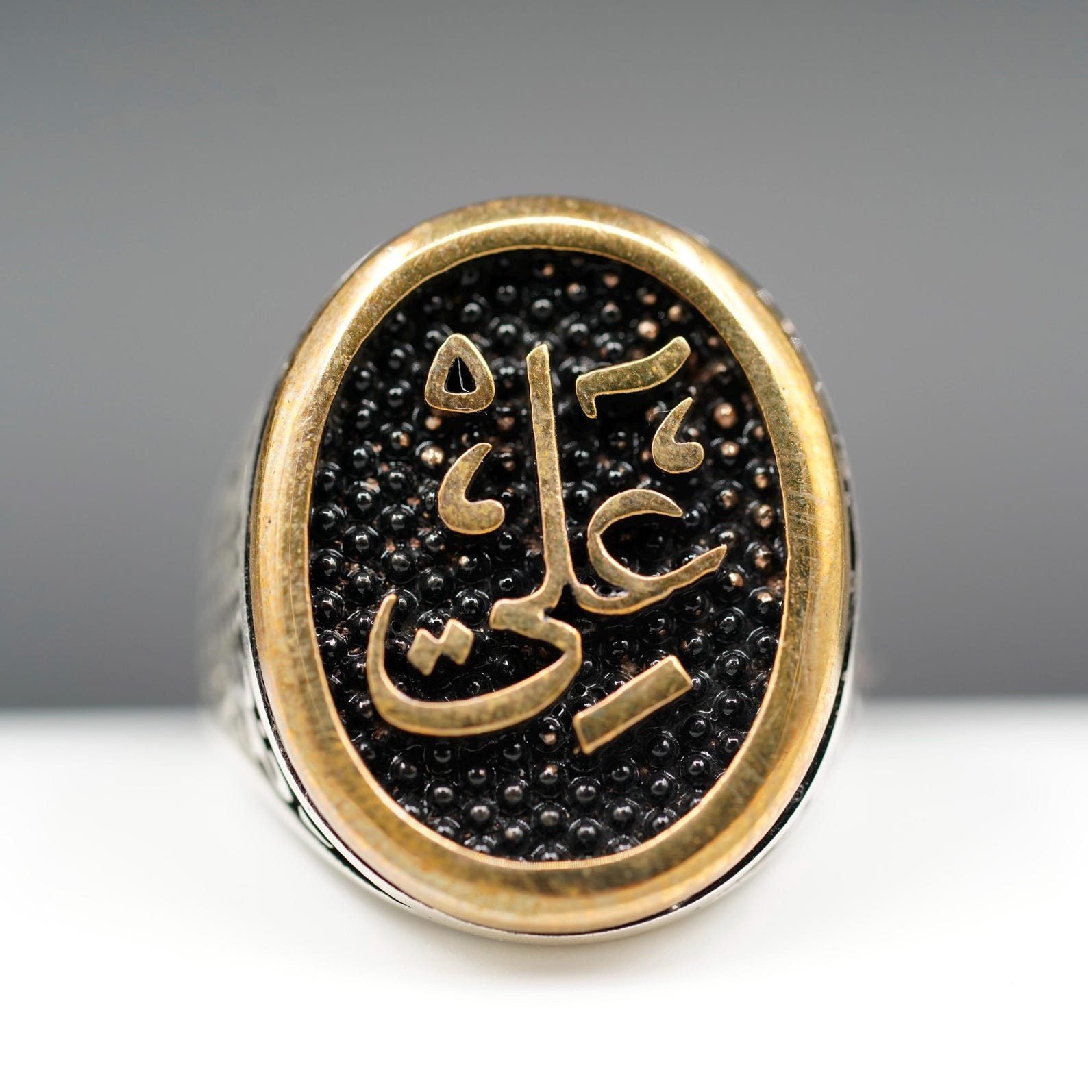 Imam Ali Arabic Calligraphy Silver Ring for Men, Ali Name Ring 925 ...