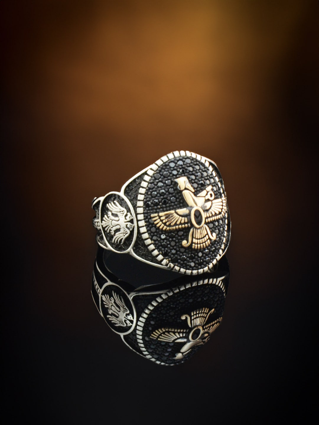 Faravahar Ahura Mazda 925K Ring, Sterling Silver Handmade Ahura Mazda ...