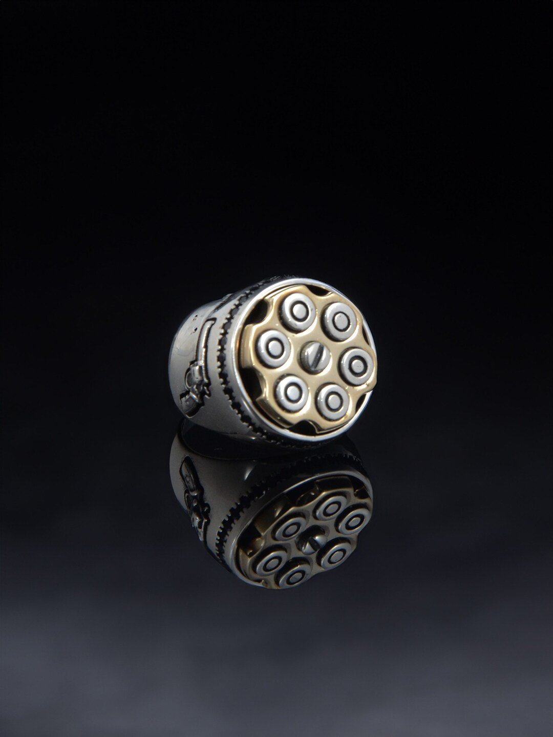 Men's Revolver Bullets Ring, Russian Roulette Ring, Weapon Ring, Pistol ...