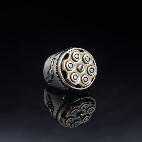 Silver Russian Roulette Ring - Etsy