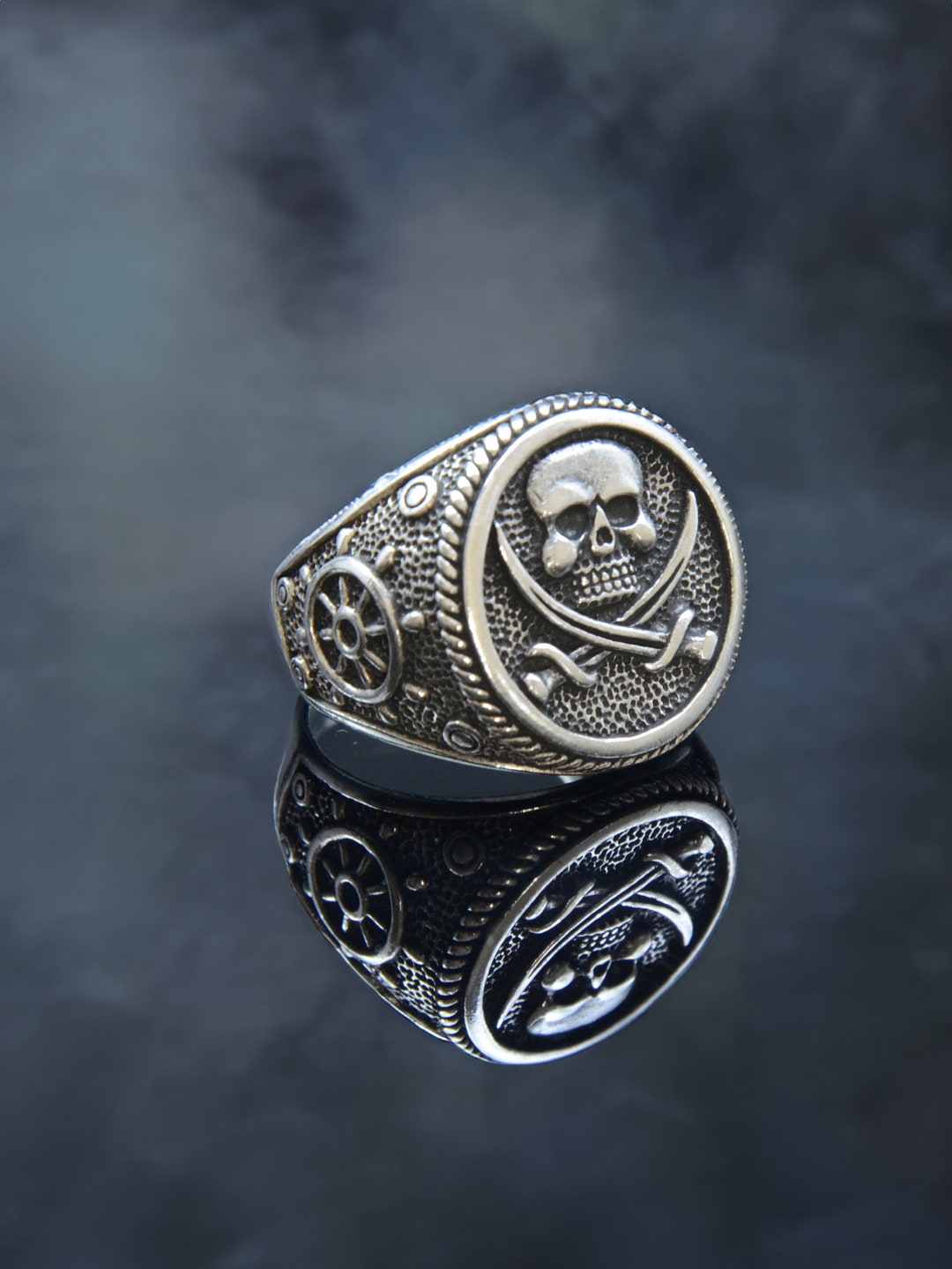 Pirate Skull Rings, Caribbean Pirates Silver Ring, Marine Corp Rings ...