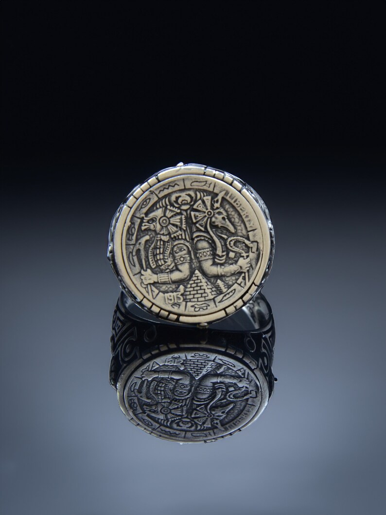 Egyptian God Sterling Silver Men Jewelry Ancient Egypt Signet - Etsy