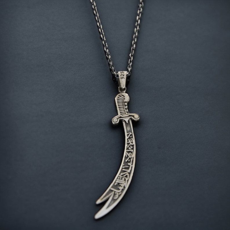 Luxury Handmade Zulfikar Imam Ali Sword Necklace, Islamic Jewelry ...