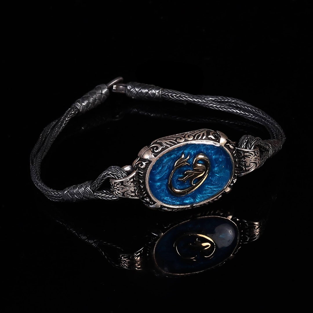 Traditional Luxury Arabic Vav Alphabet Oxidized Unisex Bracelet ...