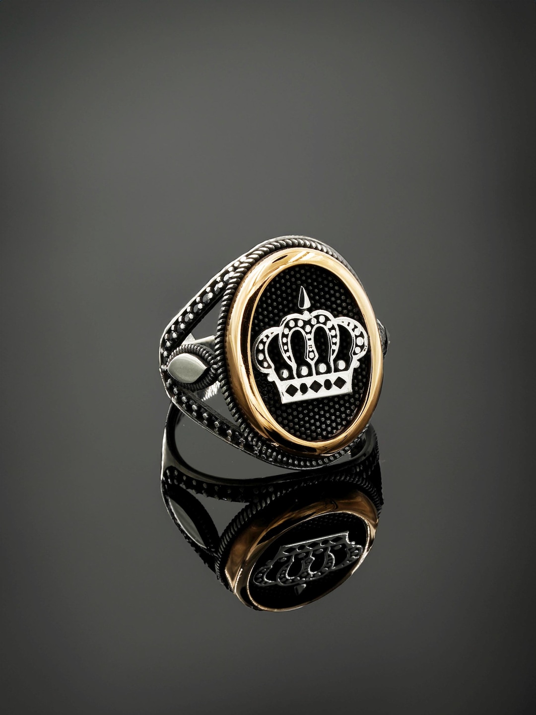Handmade Sterling Silver Crown Ring: Detailed King Ring for Men - Etsy