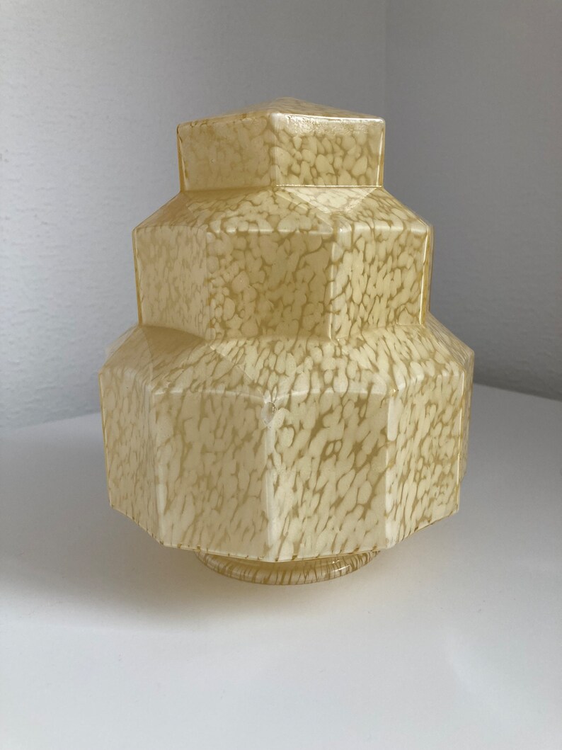 1930s Art Deco Skyscraper Lamp Shade From Paris France Verre De Clichy ...