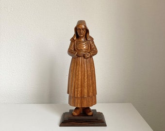 Wooden Farmer Statue - Etsy