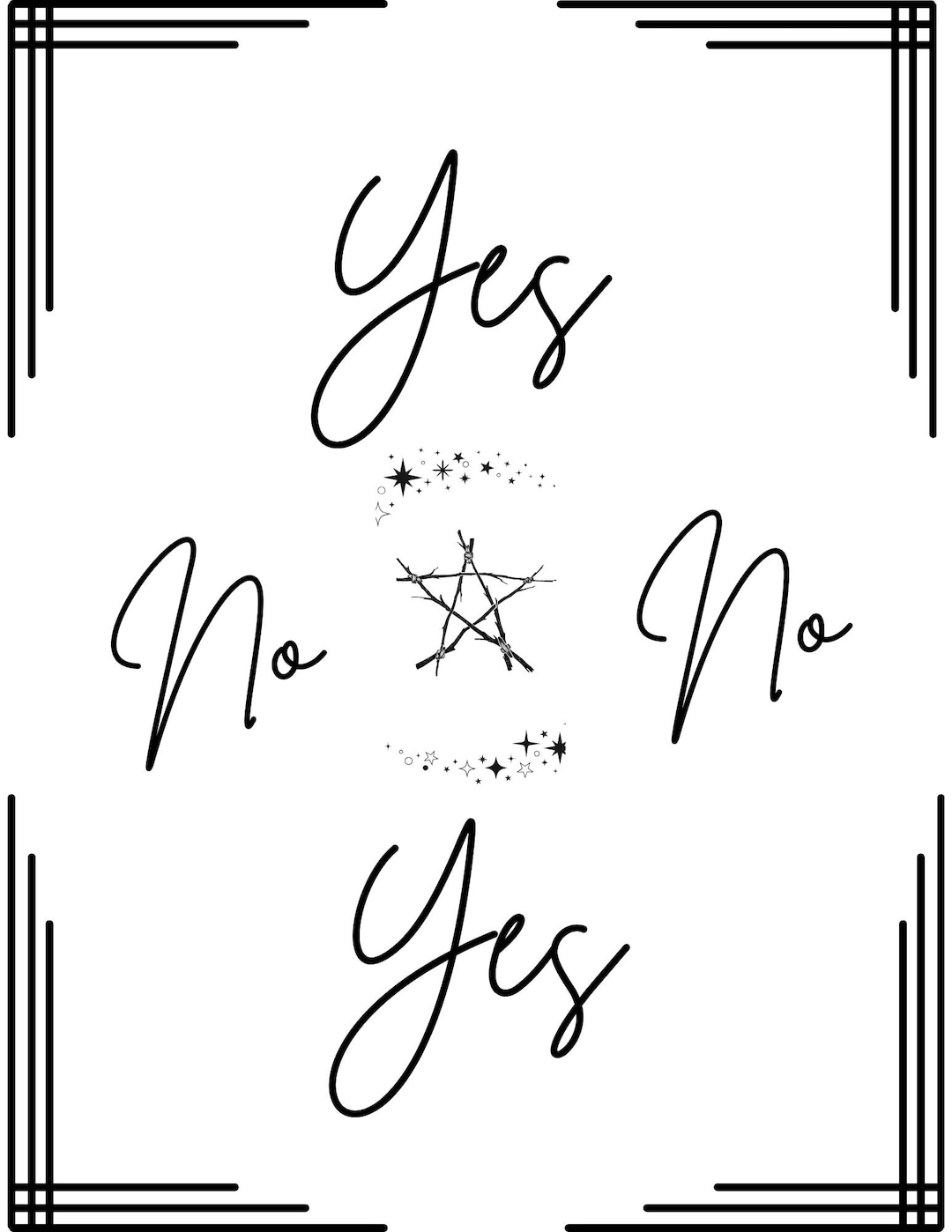 Yes/no Printable Pendulum Board, Simple Pendulum Board, Pendulum Chart ...