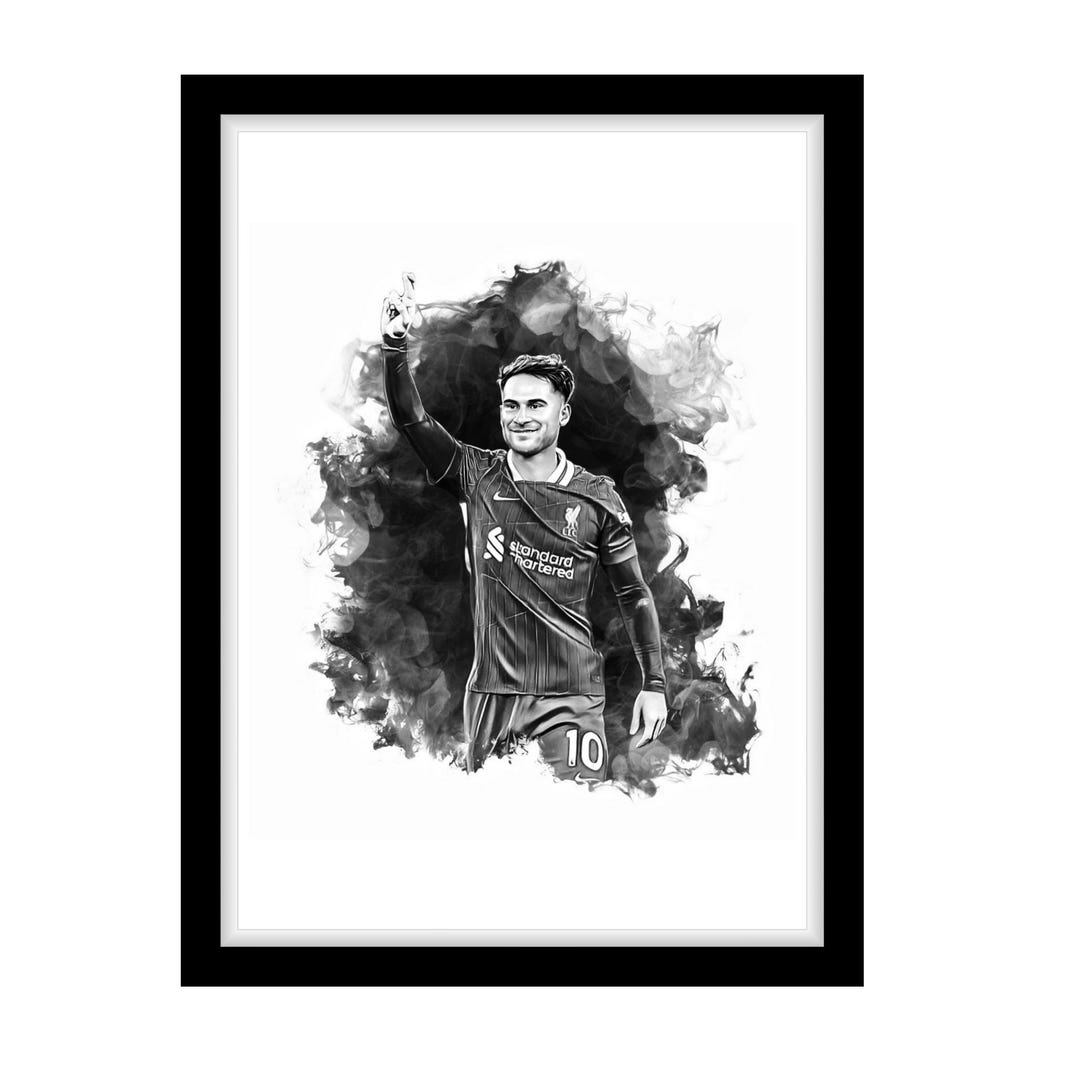 Alexis Mac Allister "a4 Black & White Football Art Print – Oil Painting ...
