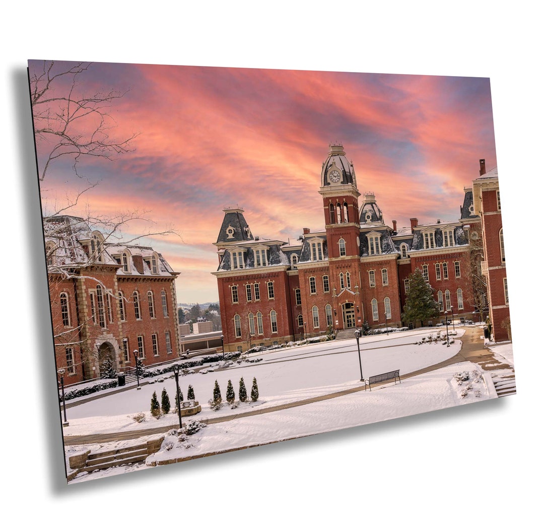 Woodburn Hall WVU Sunset Print: Morgantown, West Virginia Snow Scene - Etsy