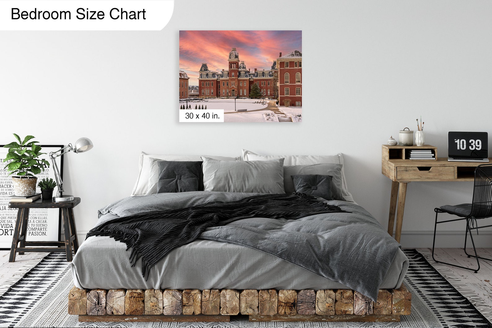 Woodburn Hall WVU Sunset Print: Morgantown, West Virginia Snow Scene - Etsy