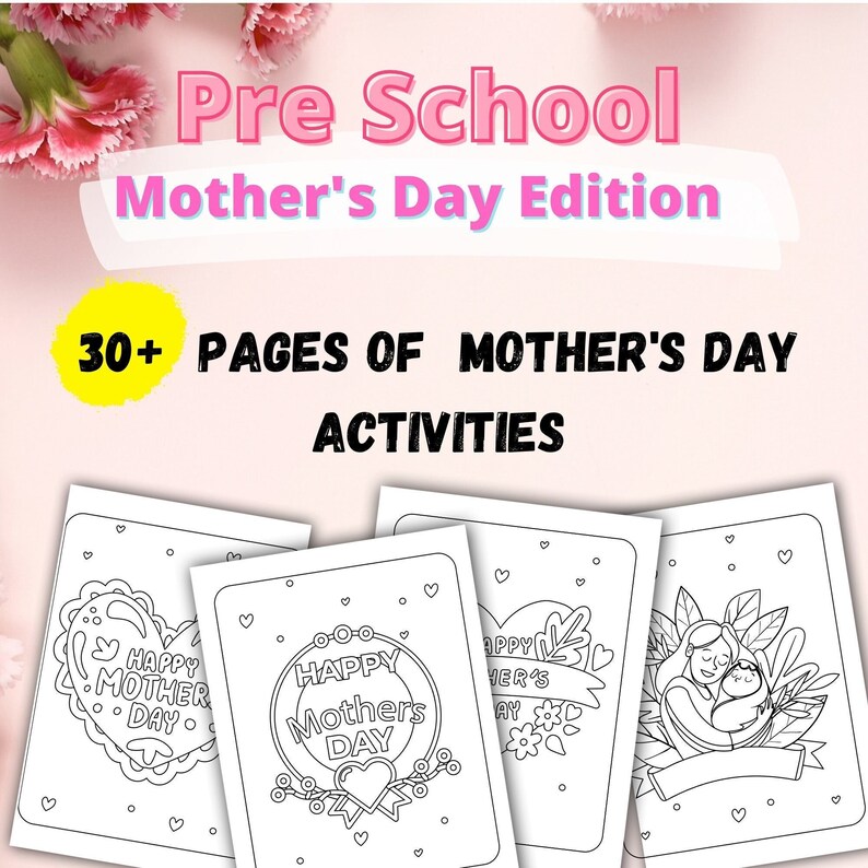 Preschool Mother's Day Activities Bundle Coloring Pages - Etsy