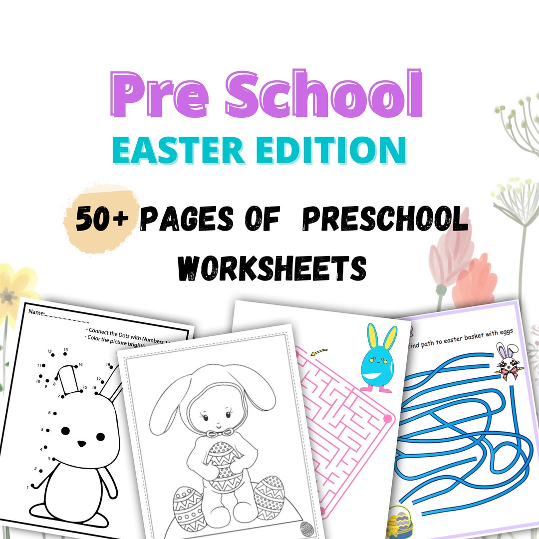 Printable Easter Activities Bundle 52 Pages of Coloring, Connect the ...